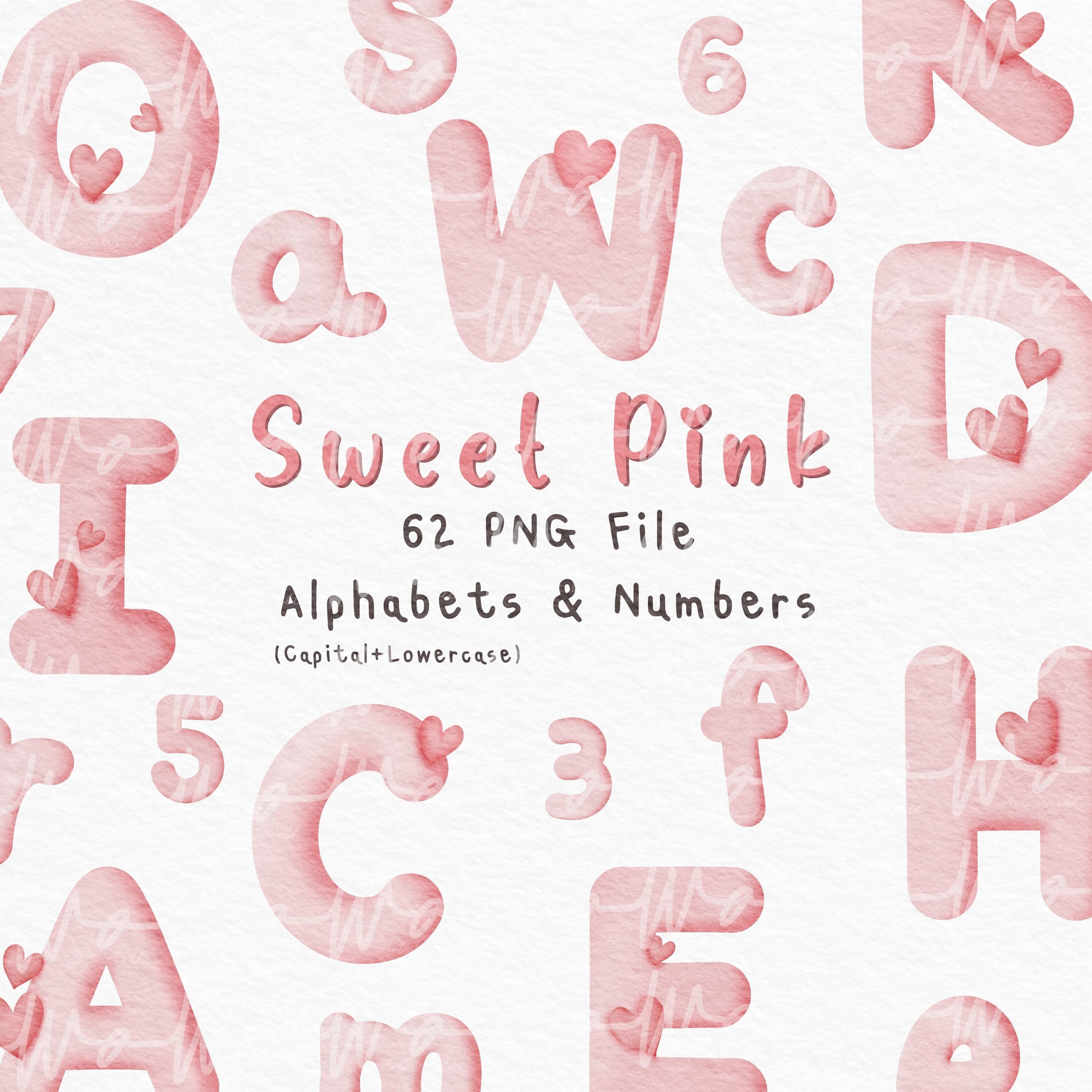 Alphabet Clipart, Number Clipart, Pink Clipart, Capital Letter ...