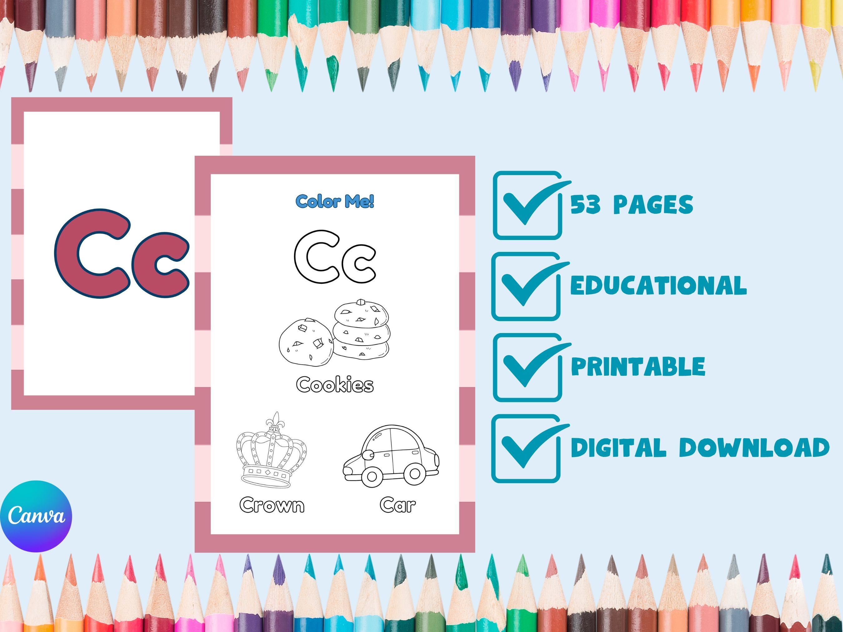 My ABC Coloring Book - Etsy