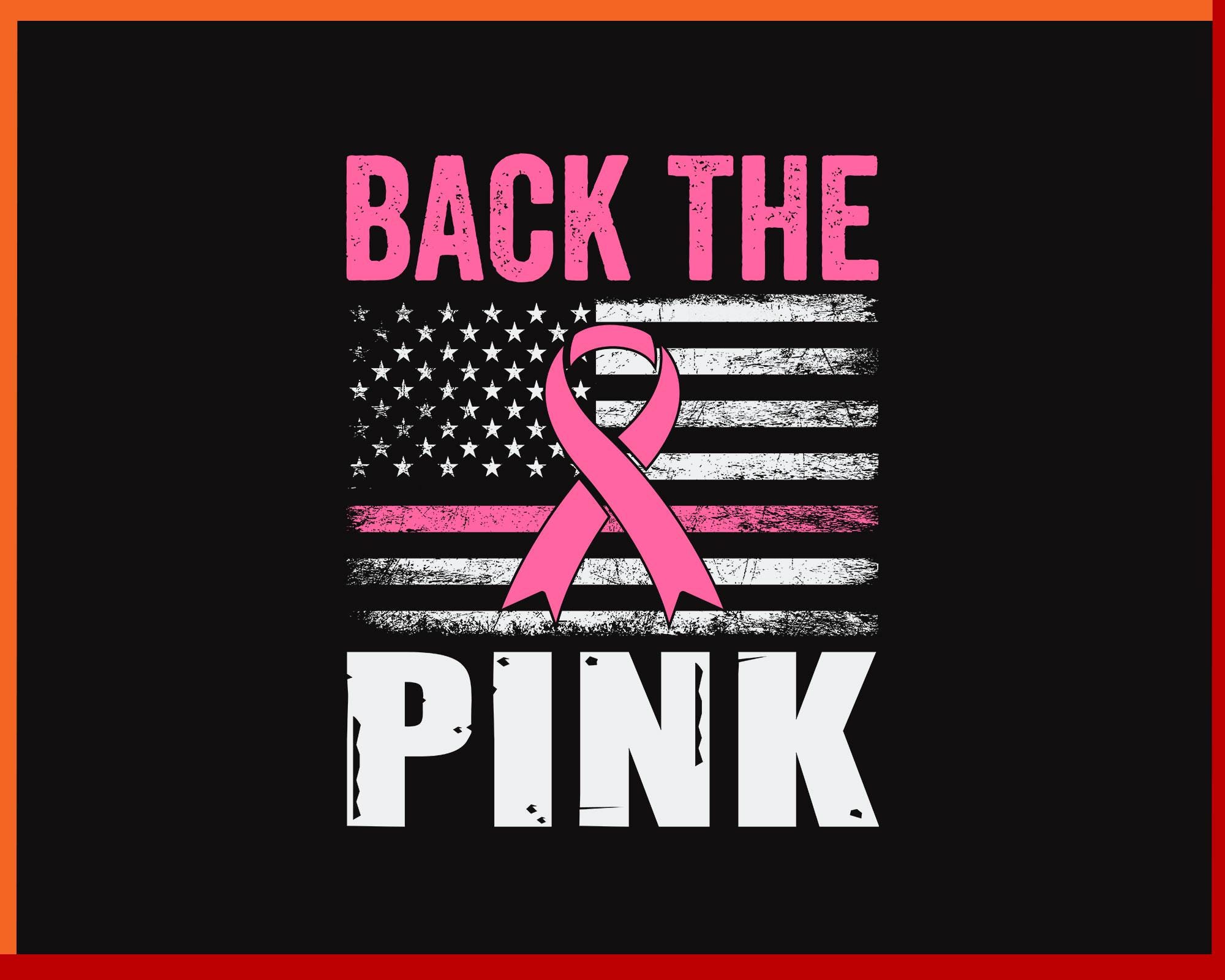 Back the Pink Ribbon USA Flag Breast Cancer Awareness, Fight Cancer Svg ...