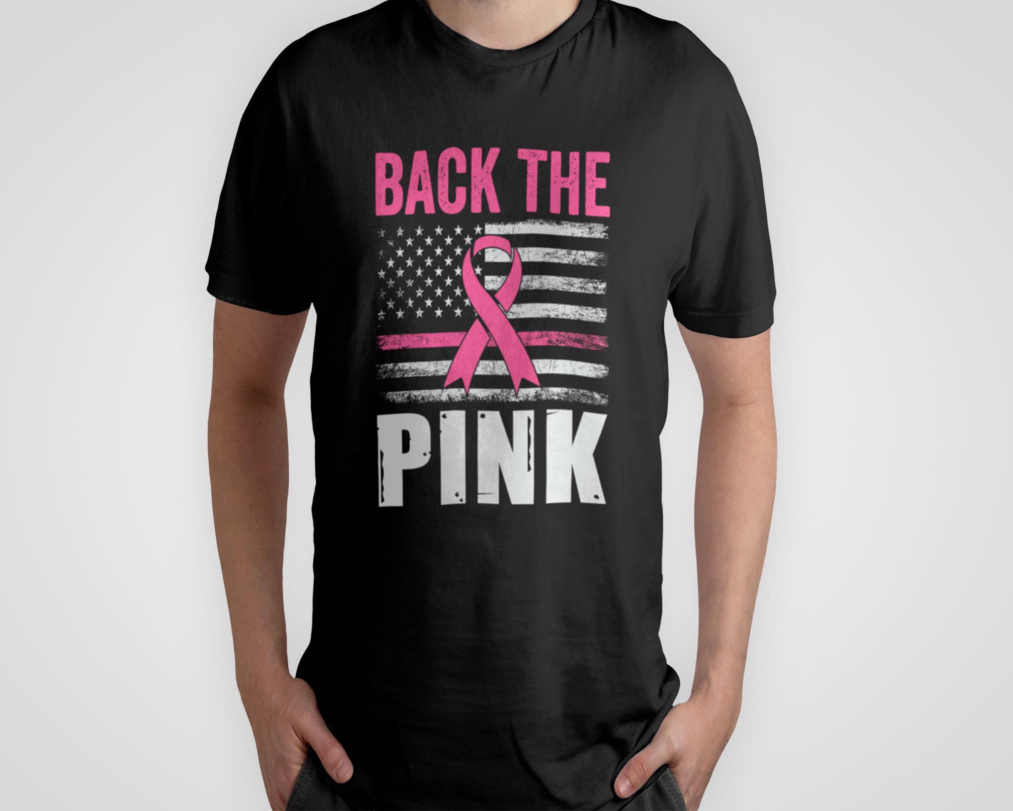 Back the Pink Ribbon USA Flag Breast Cancer Awareness, Fight Cancer Svg ...