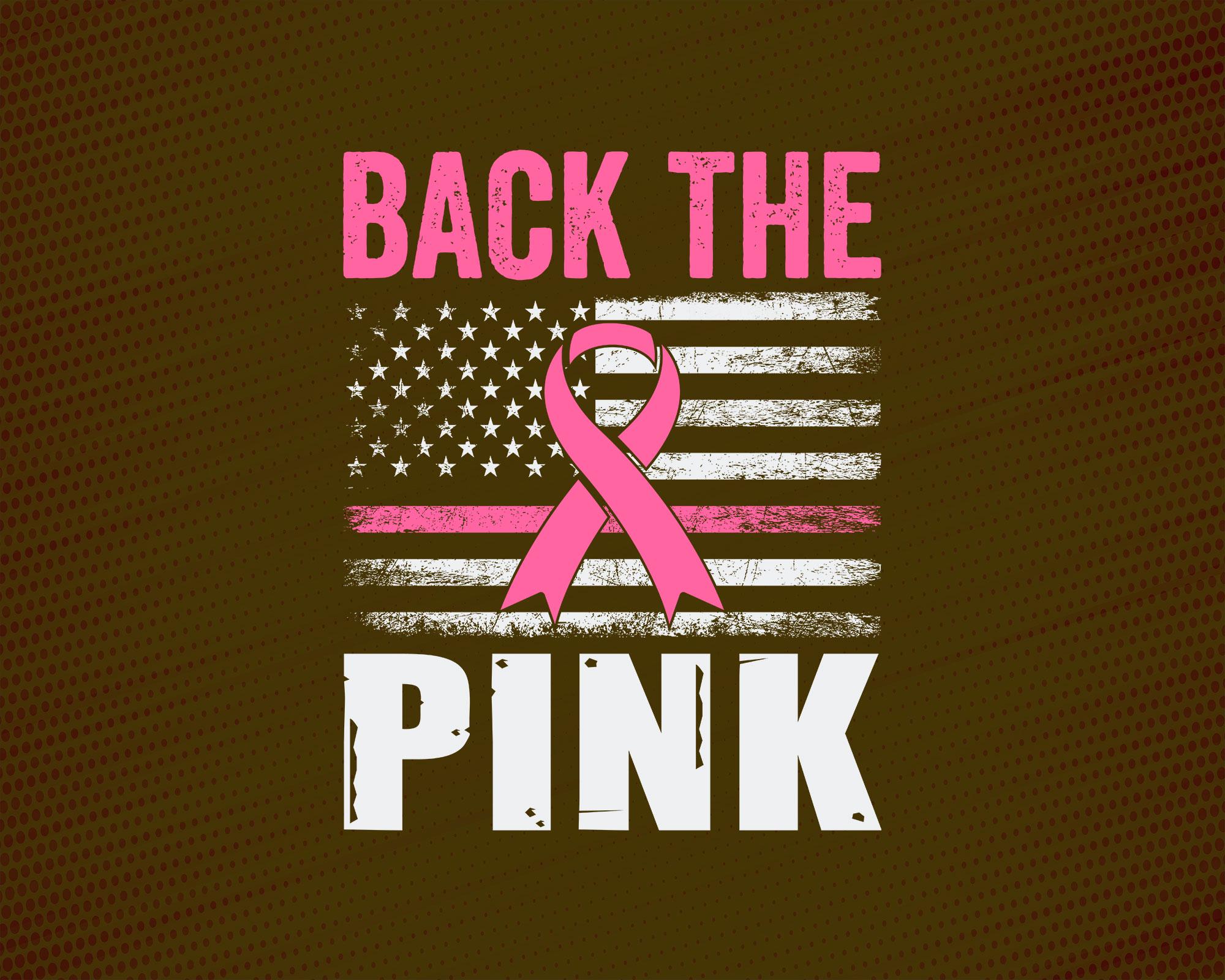 Back the Pink Ribbon USA Flag Breast Cancer Awareness, Fight Cancer Svg ...
