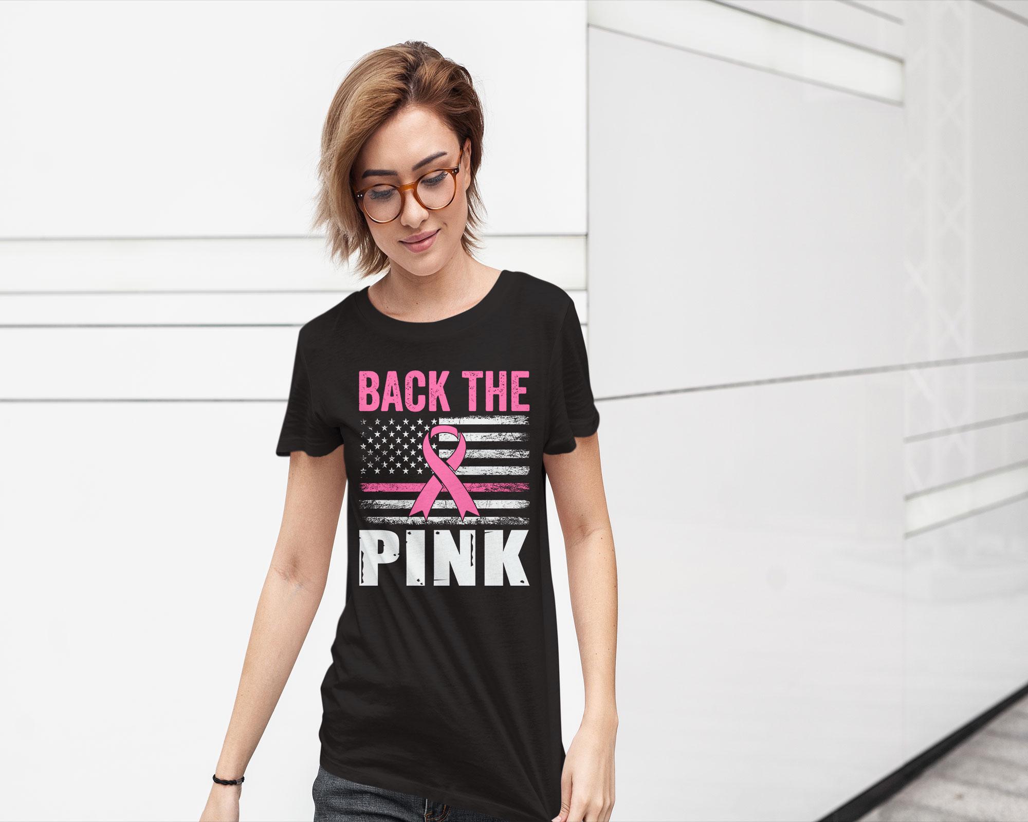 Back the Pink Ribbon USA Flag Breast Cancer Awareness, Fight Cancer Svg ...