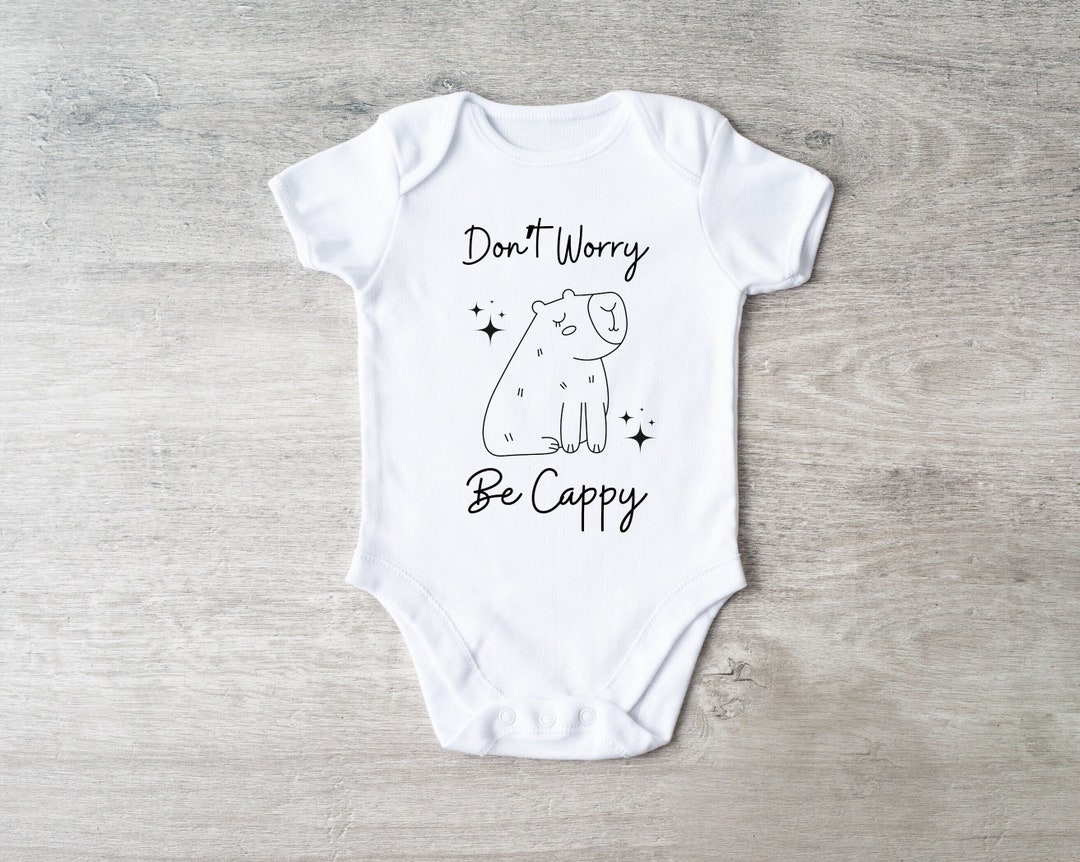 Don't Worry Be Cappy Baby Onesie-capybara Baby Bodysuit-cute Animal ...