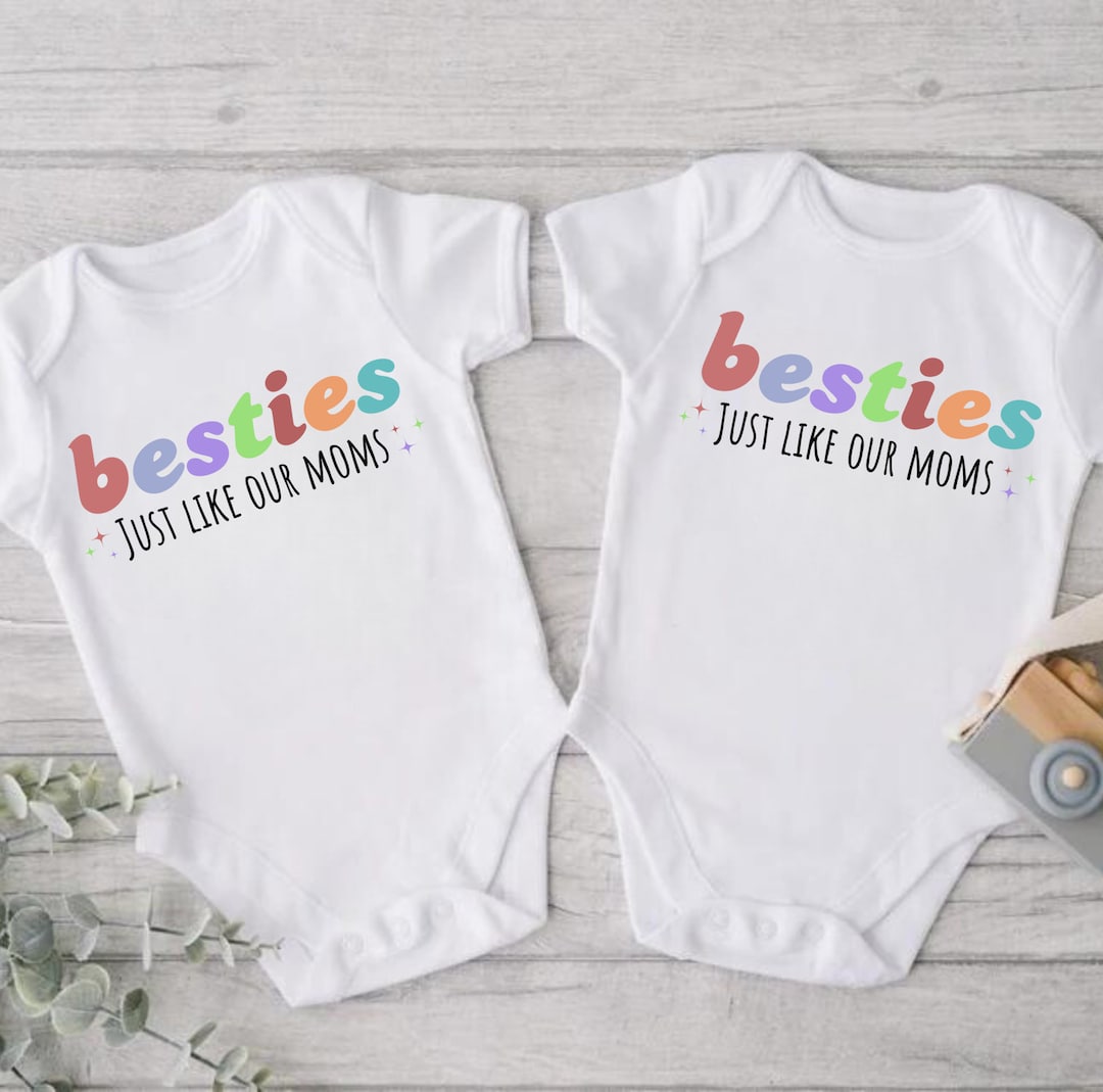 Besties Just Like Our Moms Baby Onesie - Retro Best Friends Bodysuit ...