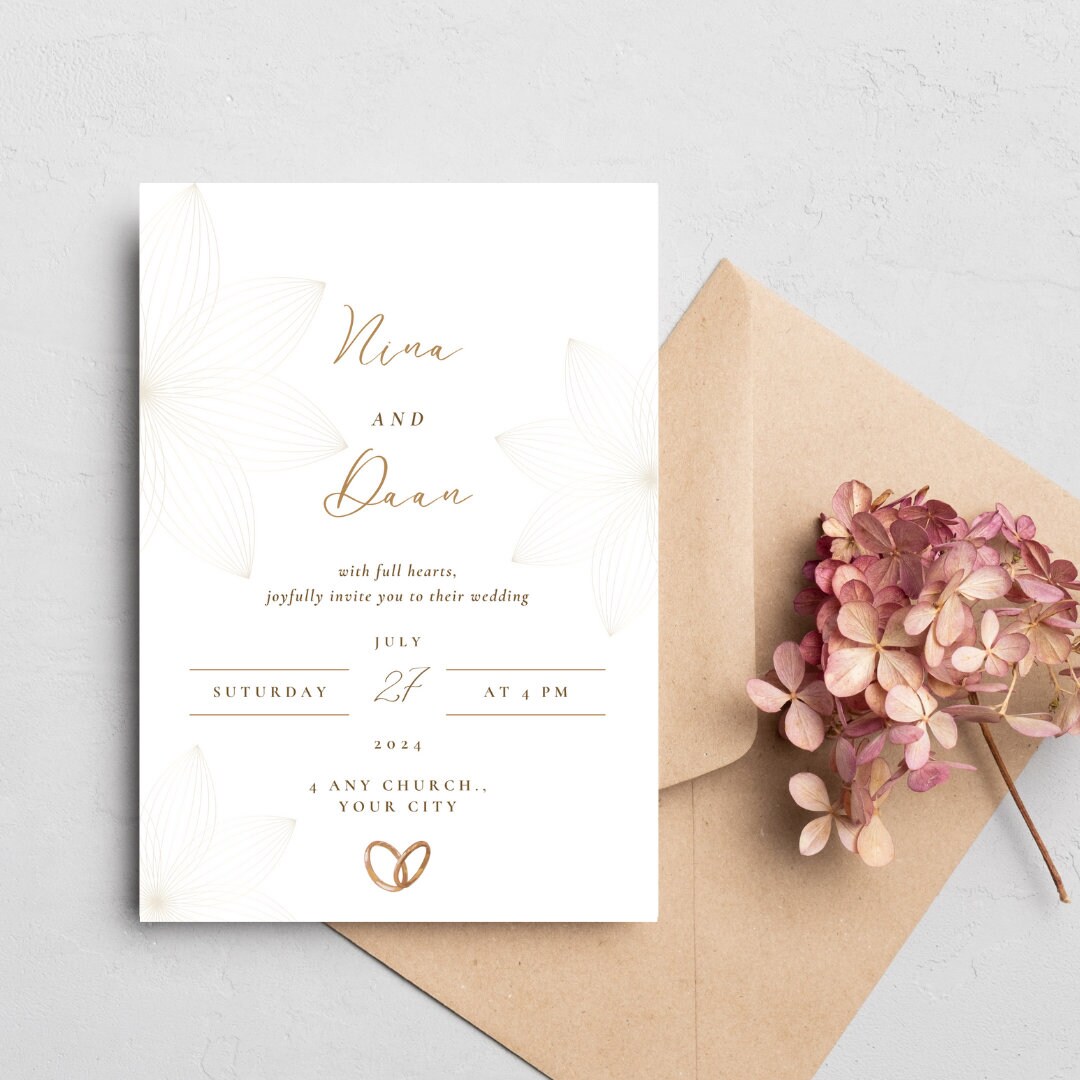 Customizable Digital Wedding Invitation Instantly Downloadable and ...
