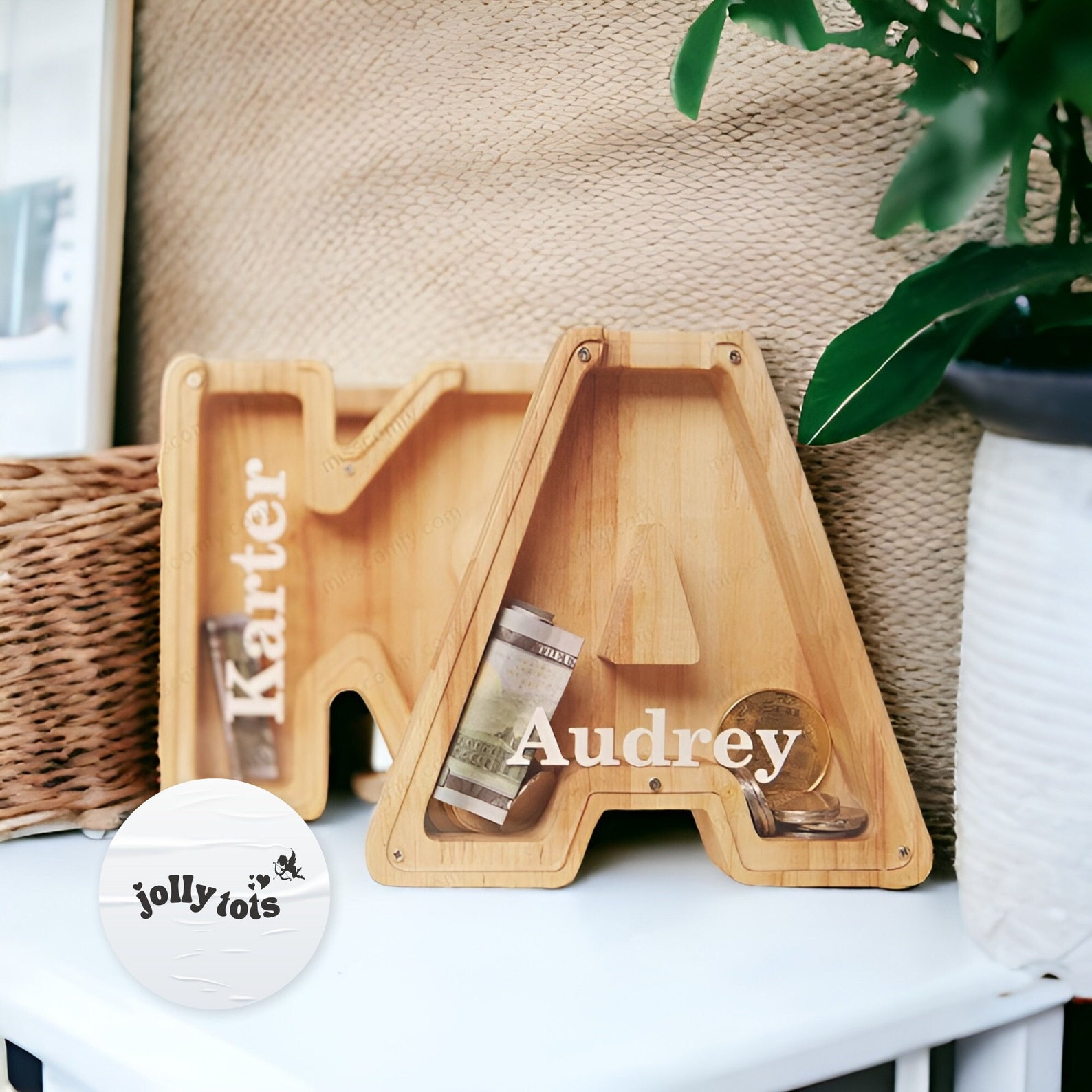 Personalized Wooden Piggy Bank Kids Name Bank Nursery Decor - Etsy