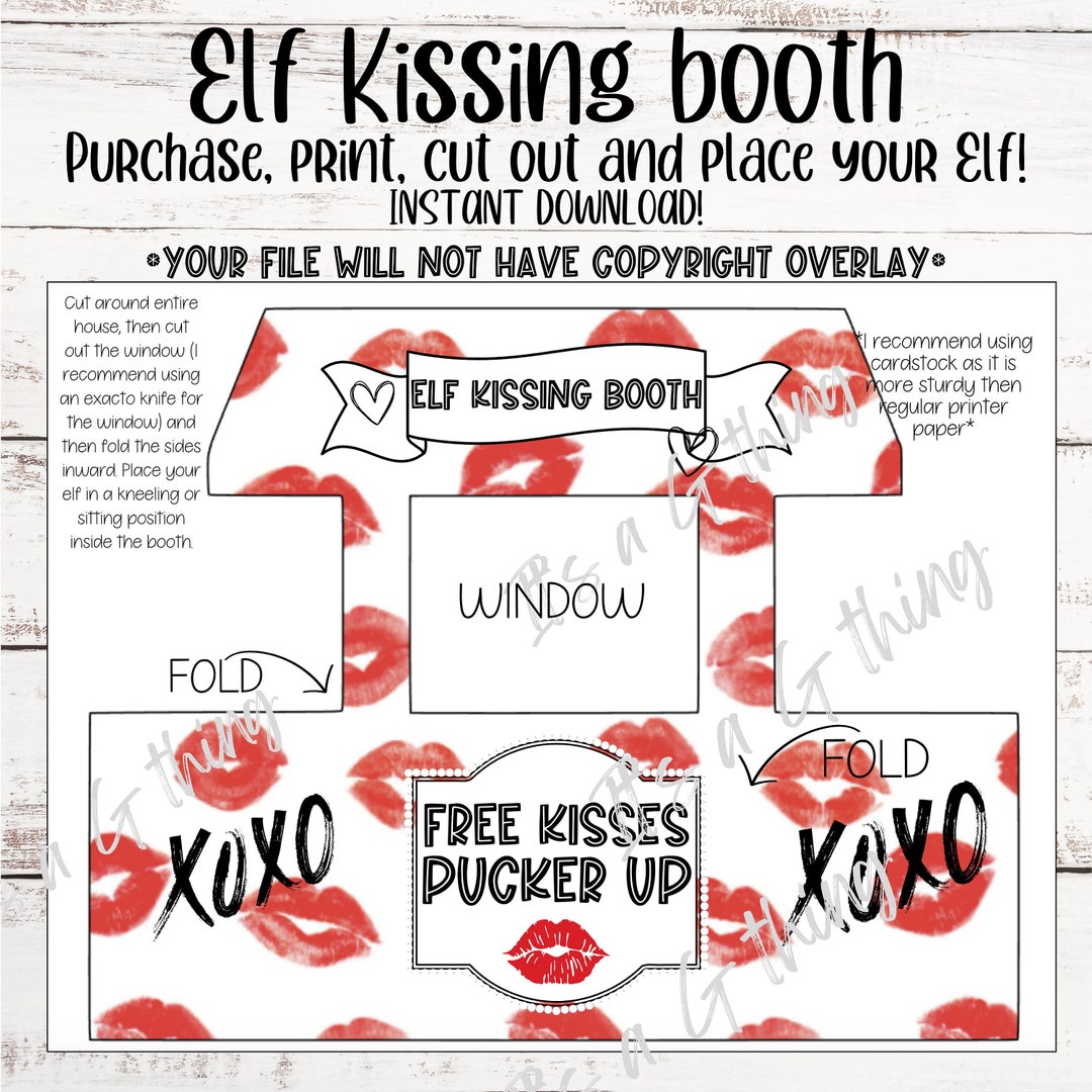 Elf Kissing Booth Printable, Elf Christmas Props, Creative Elf Ideas ...