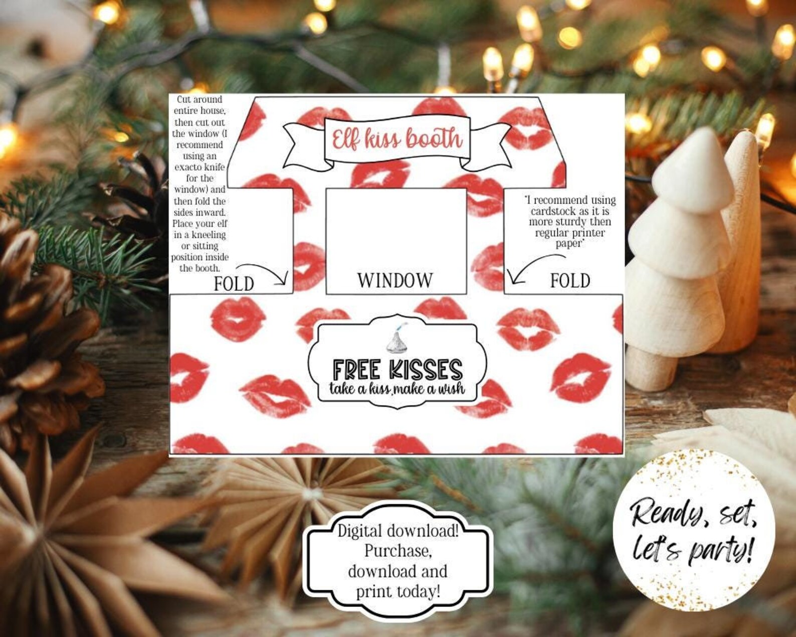 Elf Kissing Booth Printable, Elf Christmas Props, Creative Elf Ideas ...