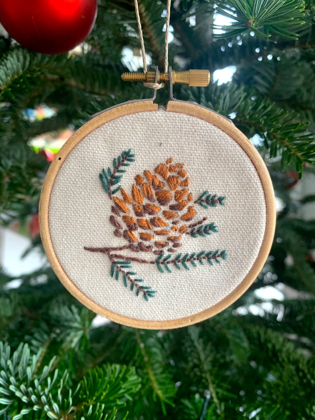 Pine Cone Christmas Tree Embroidery - Etsy