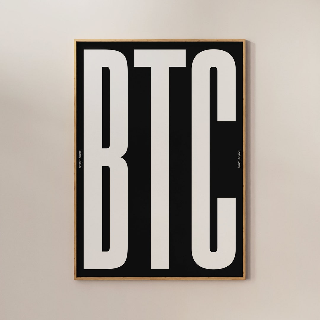 BTC Wall Art Bitcoin Print Home Office Decor Gift for Him / Her - Etsy