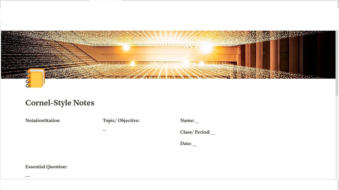 Cornell-style Note-taking Template - Etsy