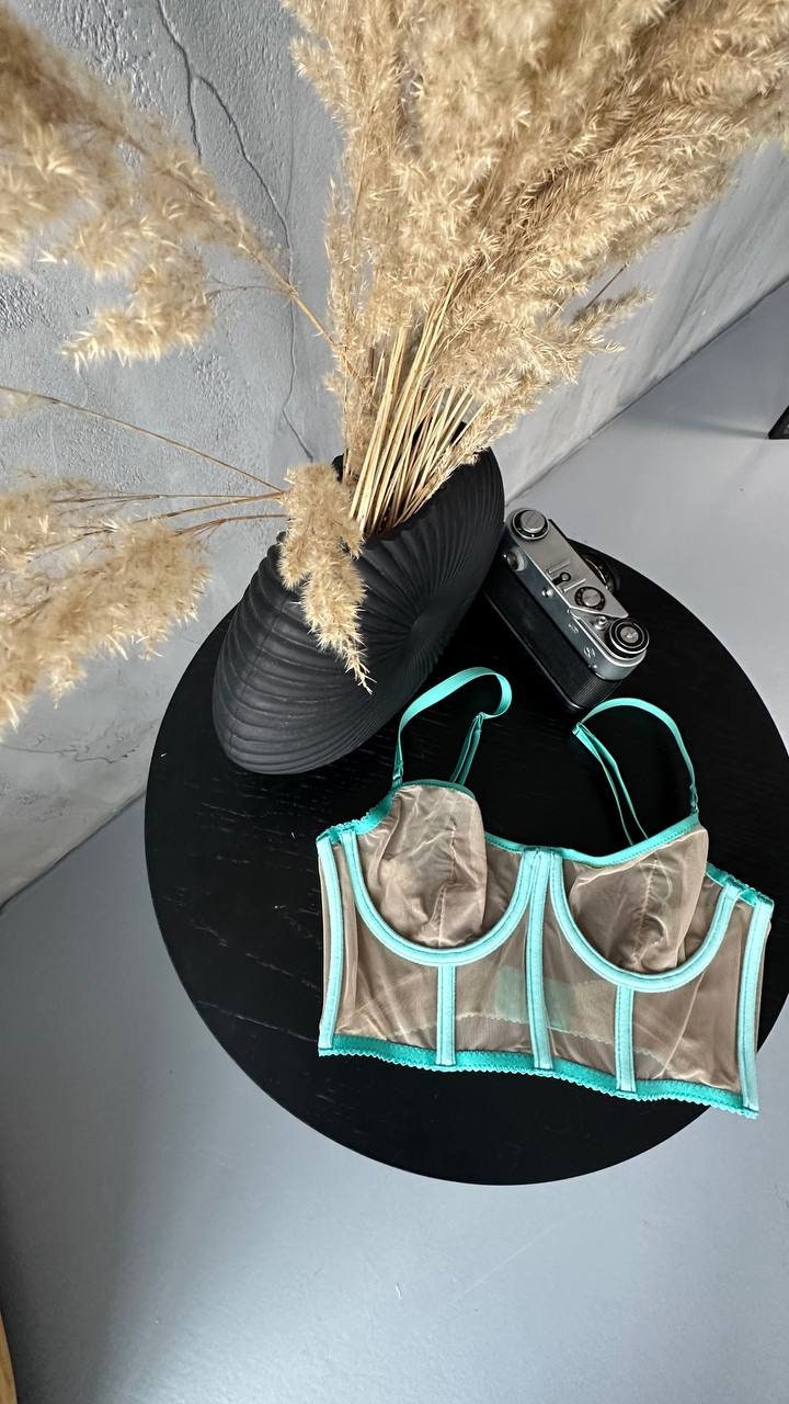 Mint Green Mesh Lingerie Set: Sheer Elegance for Her Beige Accents ...