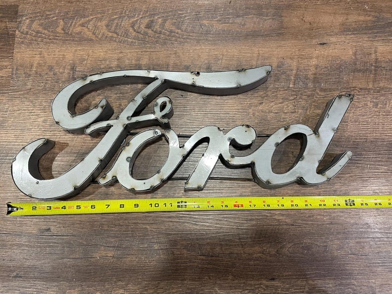 Ford Truck Emblem Script Metal Sign - Etsy