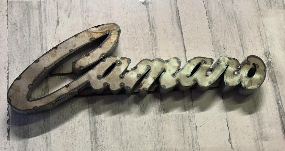 Chevrolet CAMARO Script Emblem Metal Sign Hand Made - Etsy