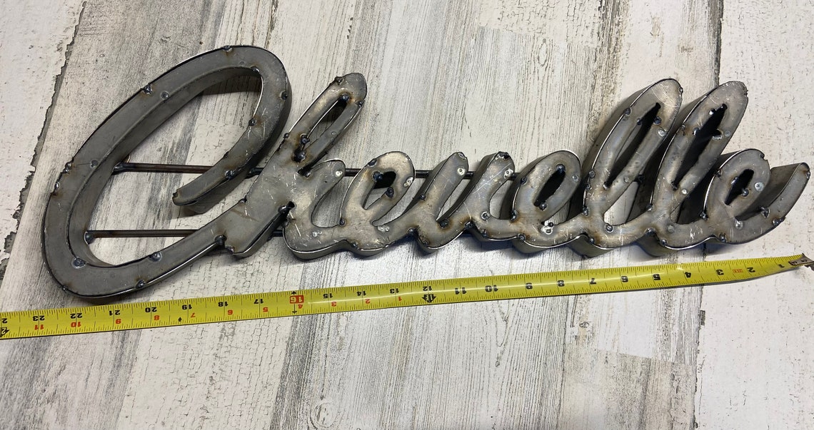 Chevrolet Chevelle Script Emblem Metal Sign Hand Made - Etsy