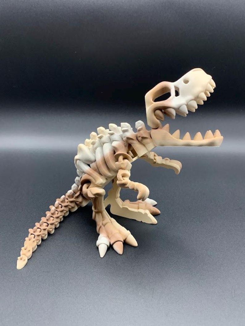 3D Printed Articulated T-rex Skeleton: Poseable Dinosaur Toy - Etsy