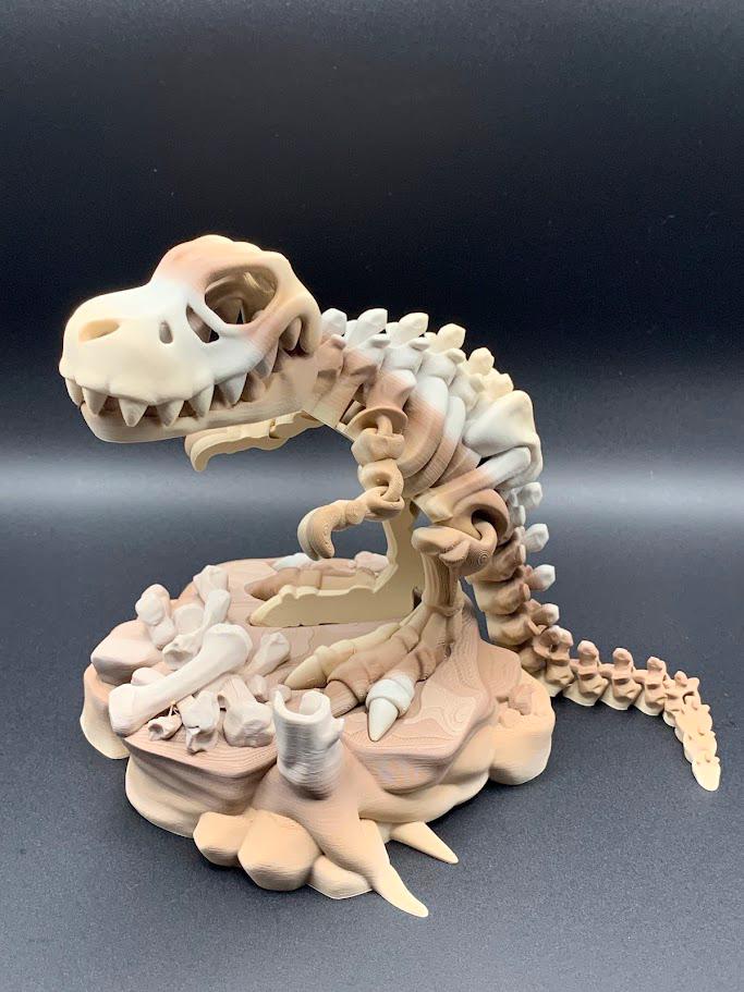 3D Printed Articulated T-rex Skeleton: Poseable Dinosaur Toy - Etsy
