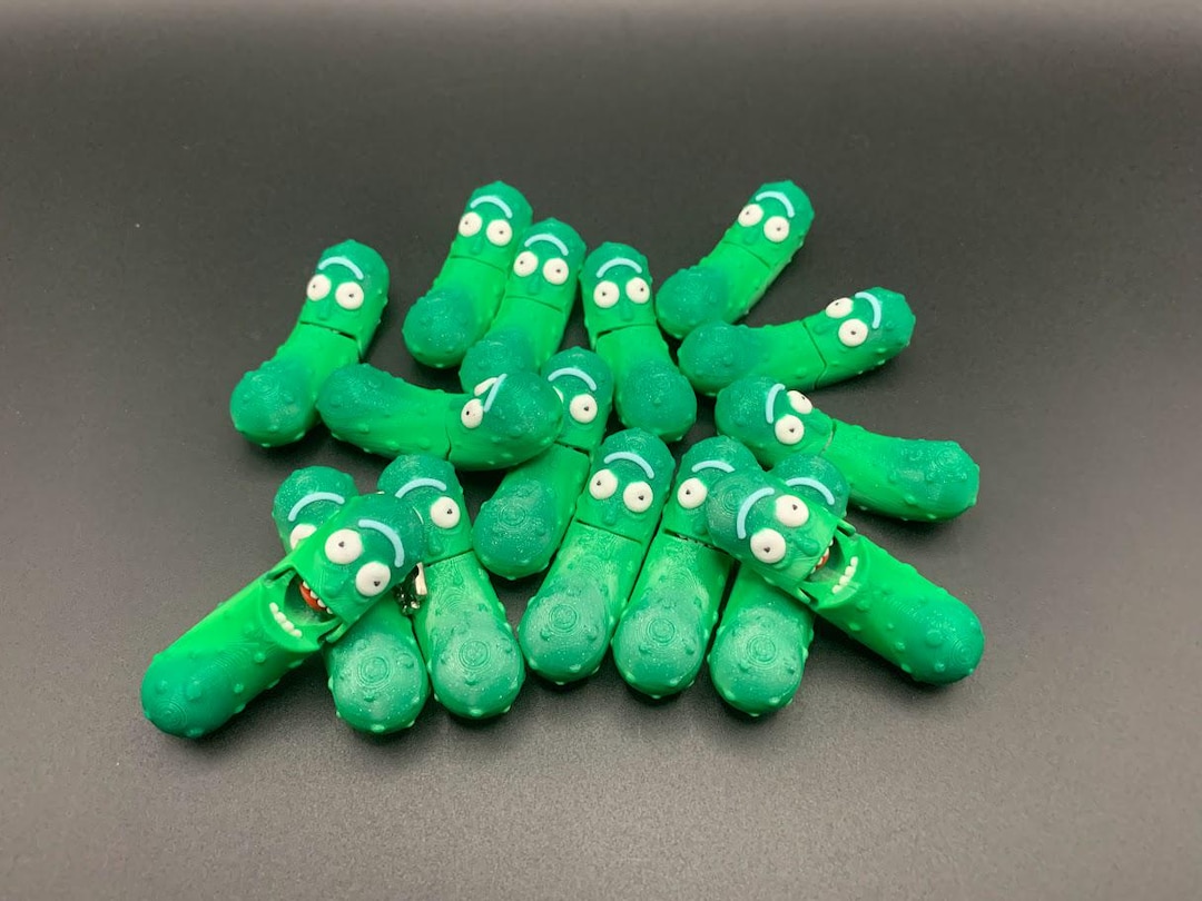 Pickle Rick Fidget Toy: 3D Printed Articulating Gag Gift - Etsy