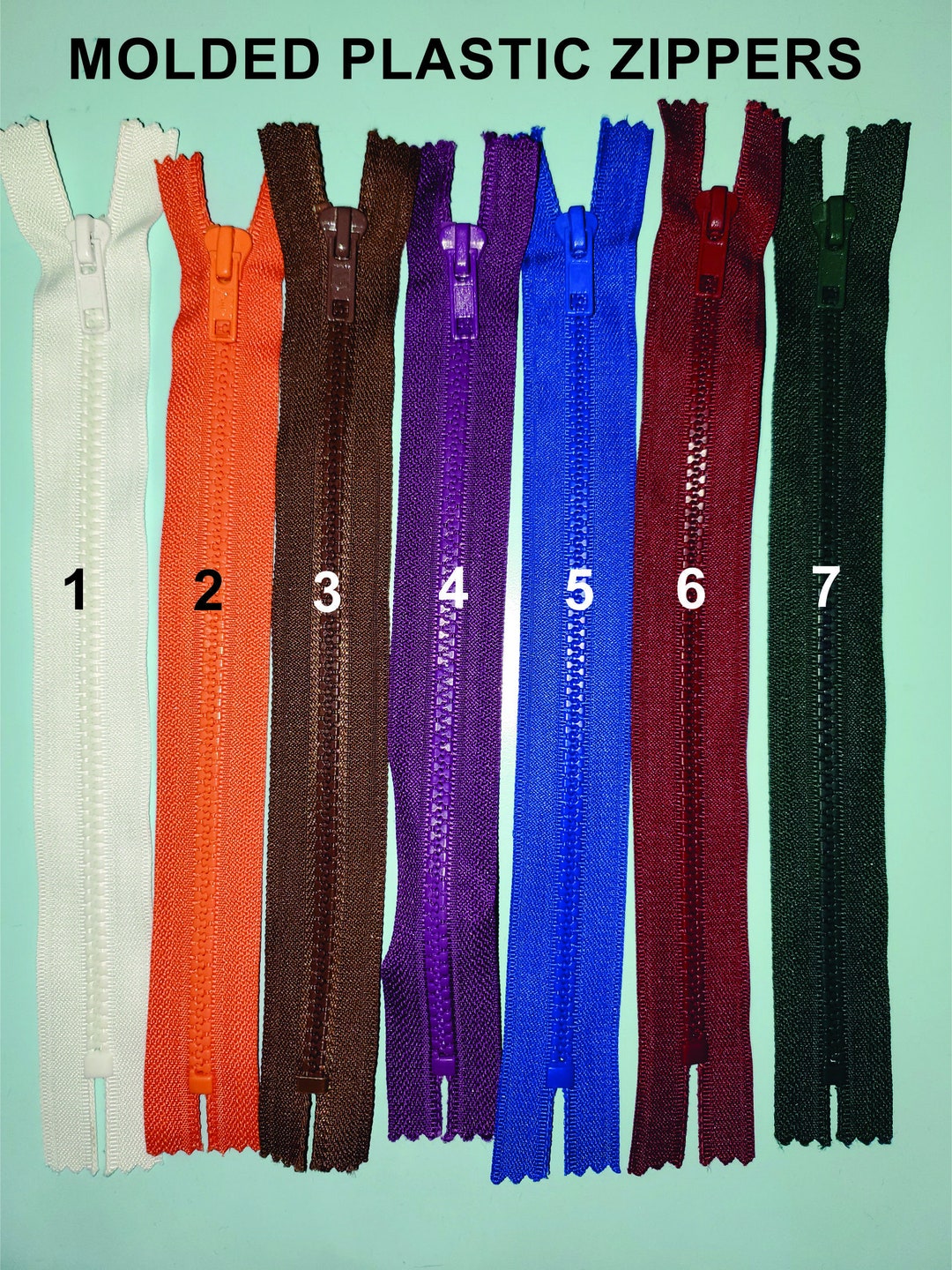 9 Inch Molded Plastic or Polyester Coil or Invisible Zippers various ...