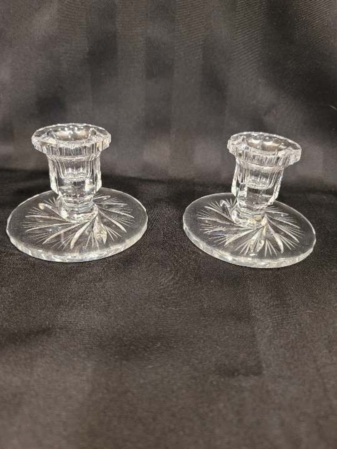 Pinwheel Crystal Candle Holders Set - Etsy