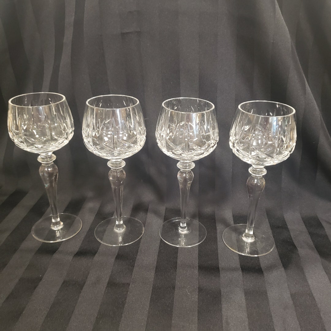 Crystal Set of 4 Cross and Olive Hock Wine Glasses - Etsy