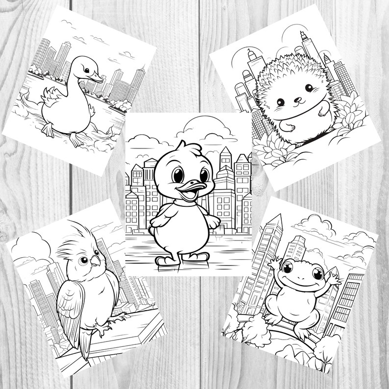 Animal Coloring Pages | City Pets Coloring Page | Digital | Printable ...