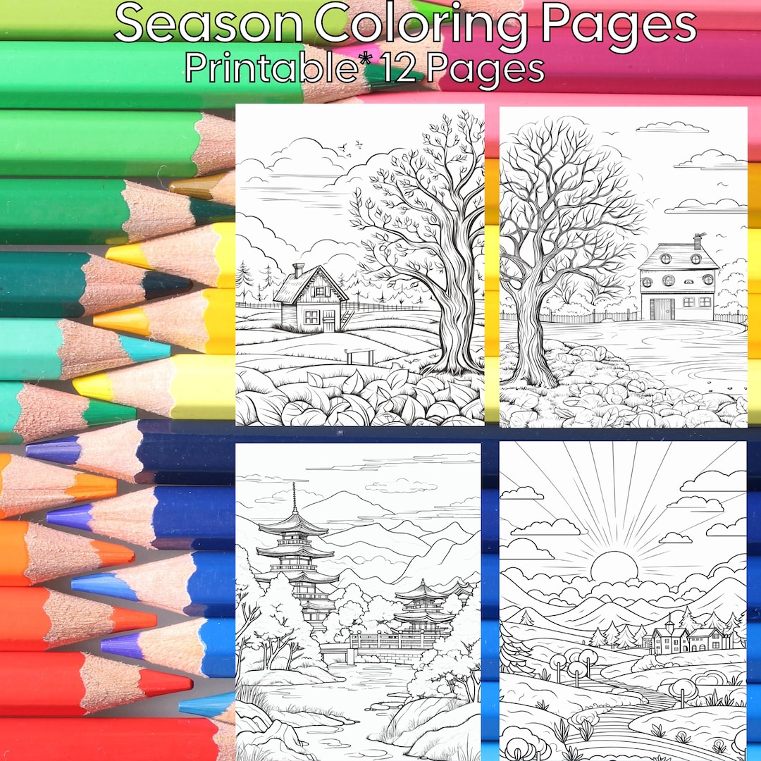 Seasons Coloring Pages | Landscape Coloring Page | | Printable for ...