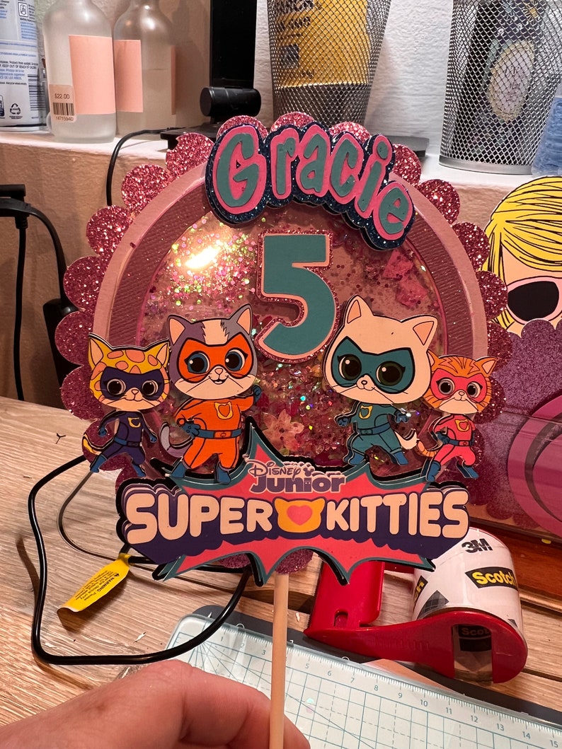 Super Kitties Shaker Cake Topper - Etsy