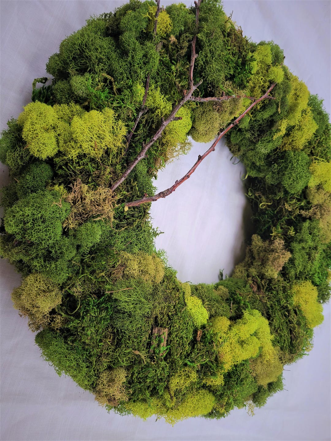 Preserved Moss Wreath Natural All Seasons Green Wreath Front Door ...