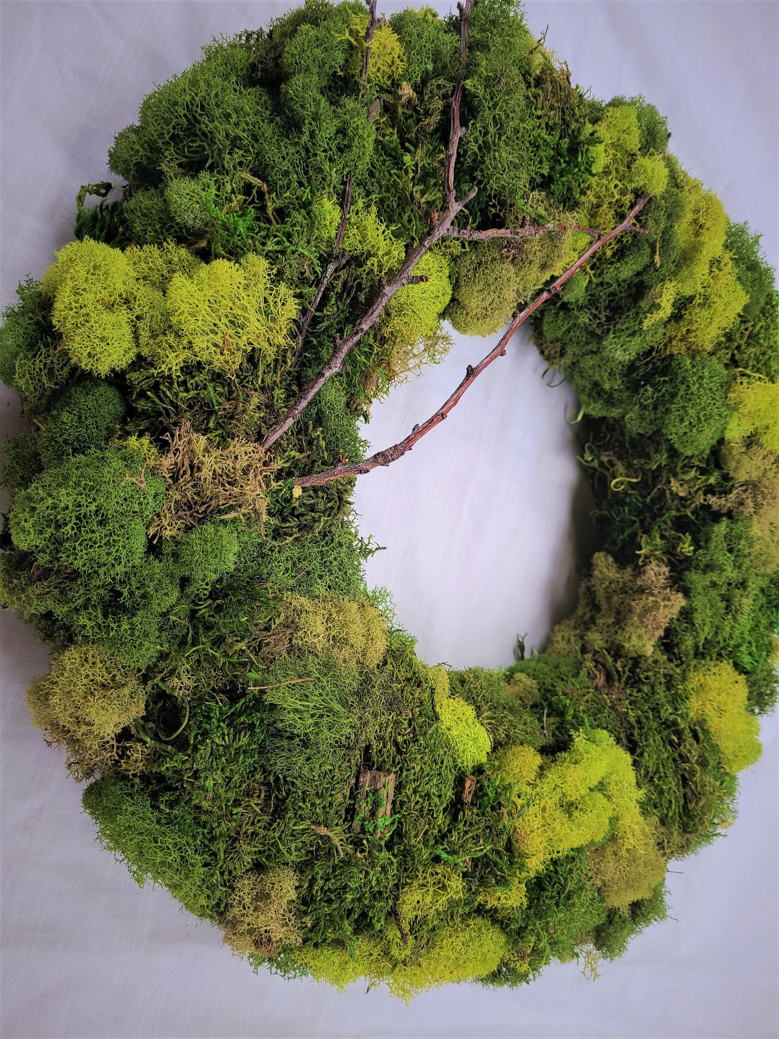 Preserved Moss Wreath Natural All Seasons Green Wreath Front Door ...