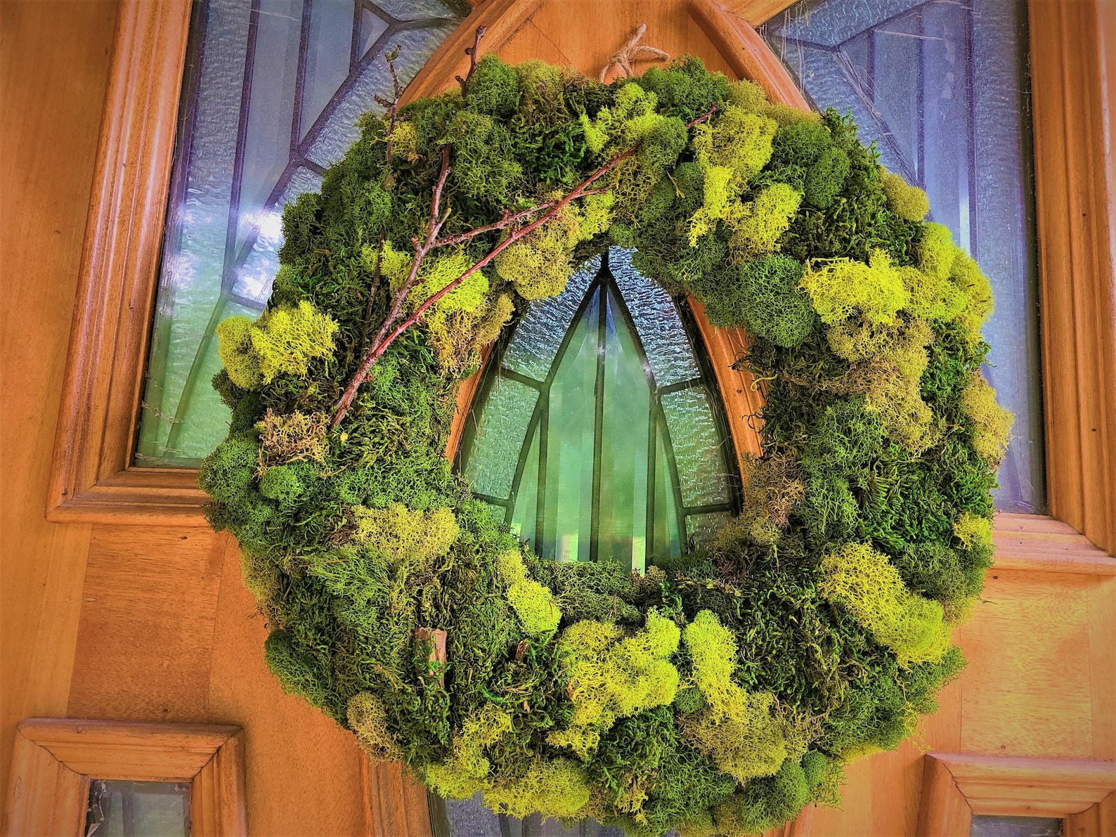 Preserved Moss Wreath Natural All Seasons Green Wreath Front Door ...