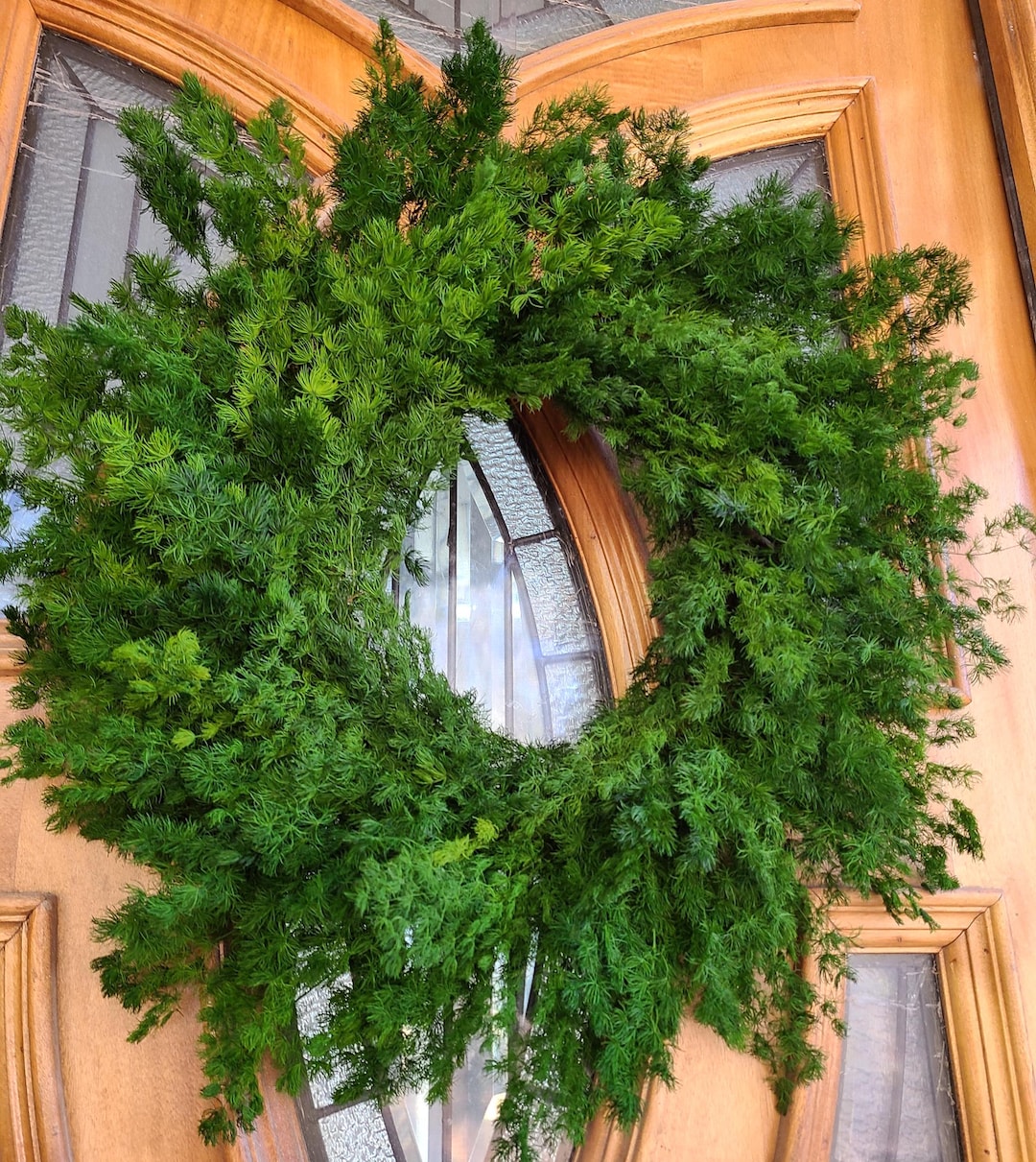 Year-round Preserved Green Wreath Preserved Asparagus Fern Spring ...