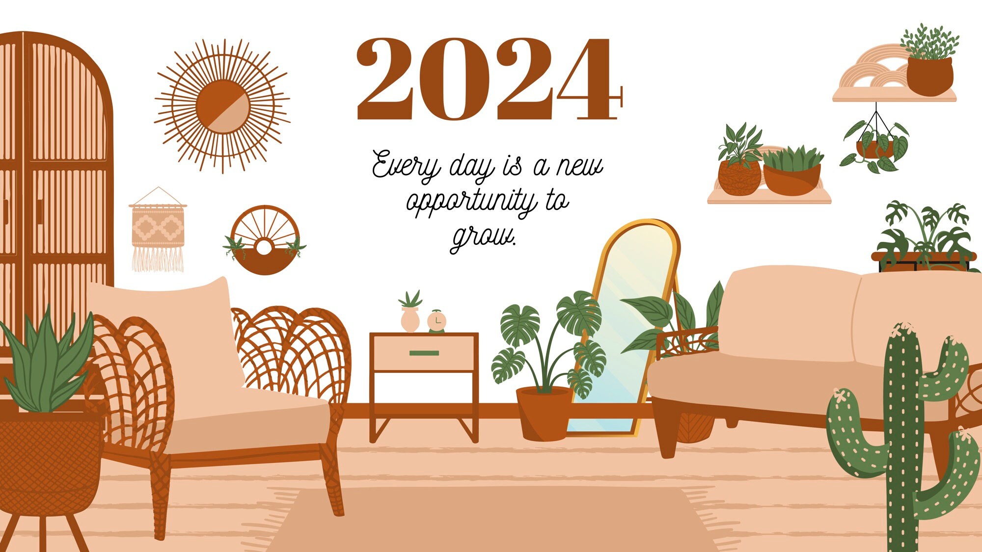 Printable Home 2024 Calendar: Motivational Quotes, Cozy Décor ...