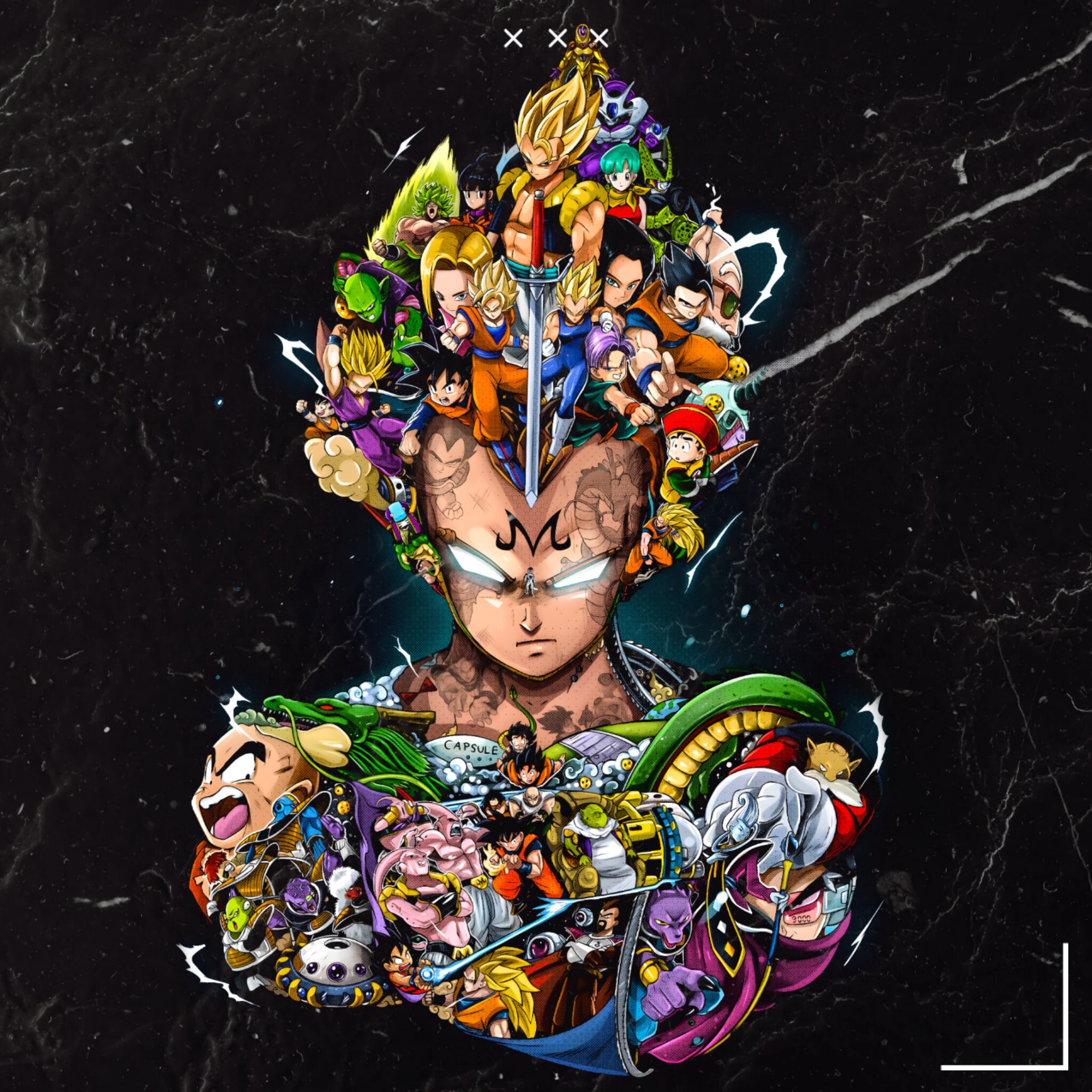 5pcs PREMIUM Anime Graphic Design DBZ Version Print on Demand Printify ...