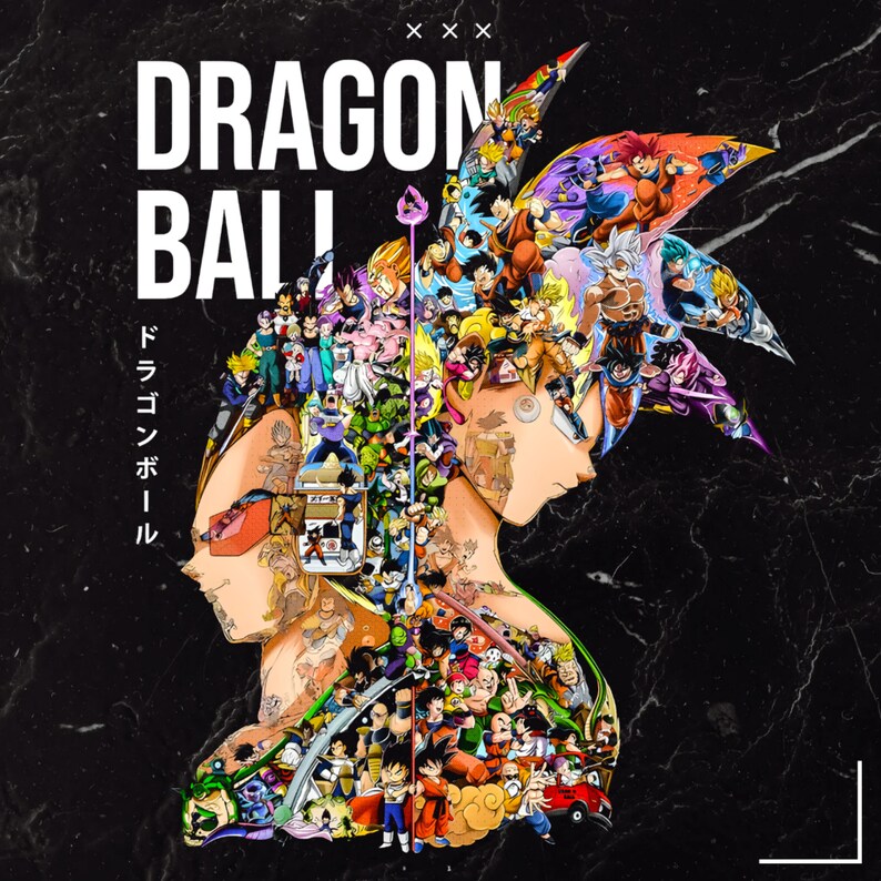 5pcs PREMIUM Anime Graphic Design DBZ Version Print on Demand Printify ...
