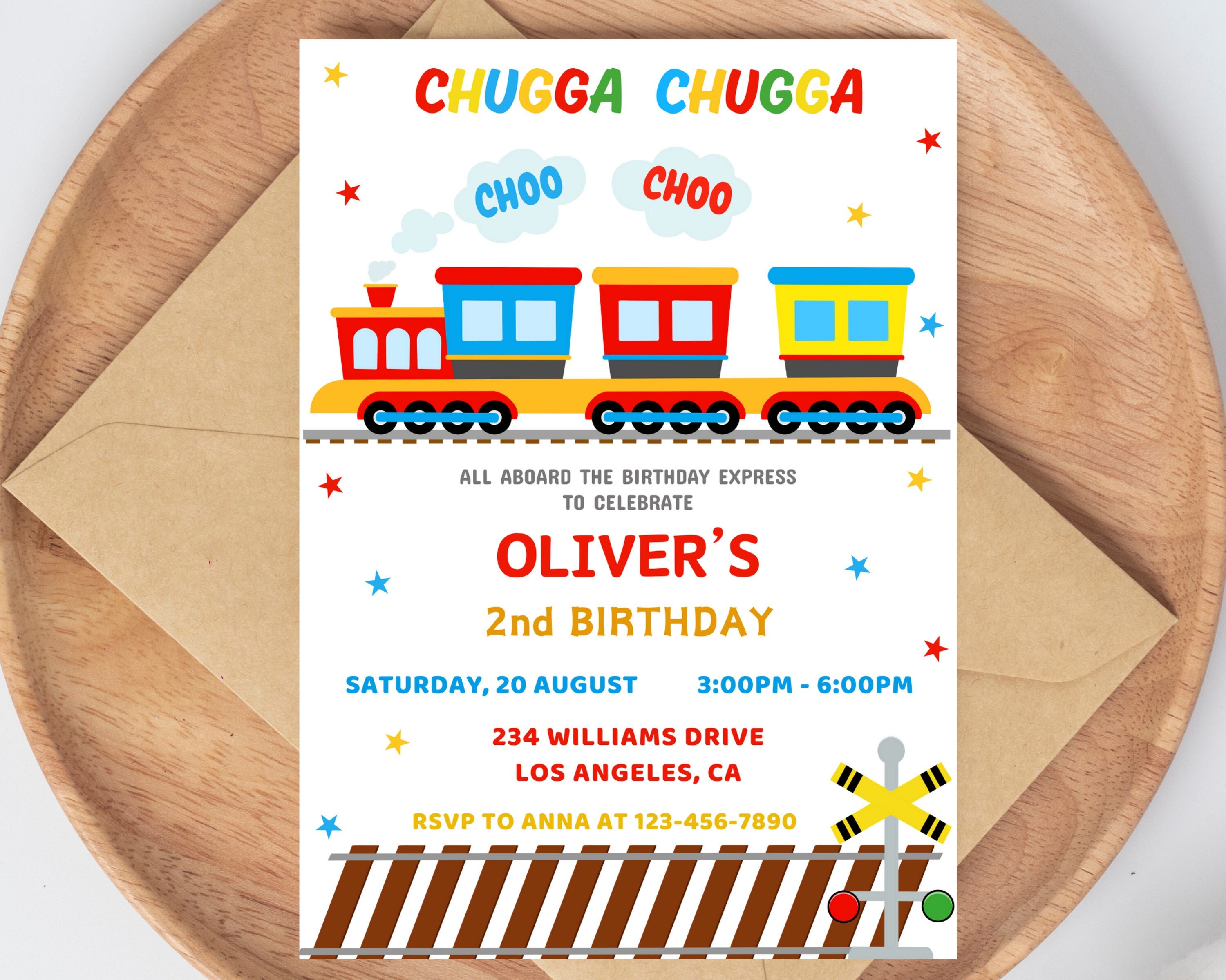 Train Birthday Party Invitation, Chugga Chugga Choo Choo Invite, Two ...