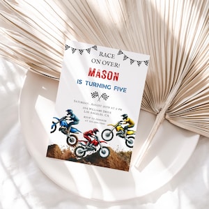 Dirt Bike Invitation, Dirt Bike Birthday Party Invite,boys Motorcycle ...
