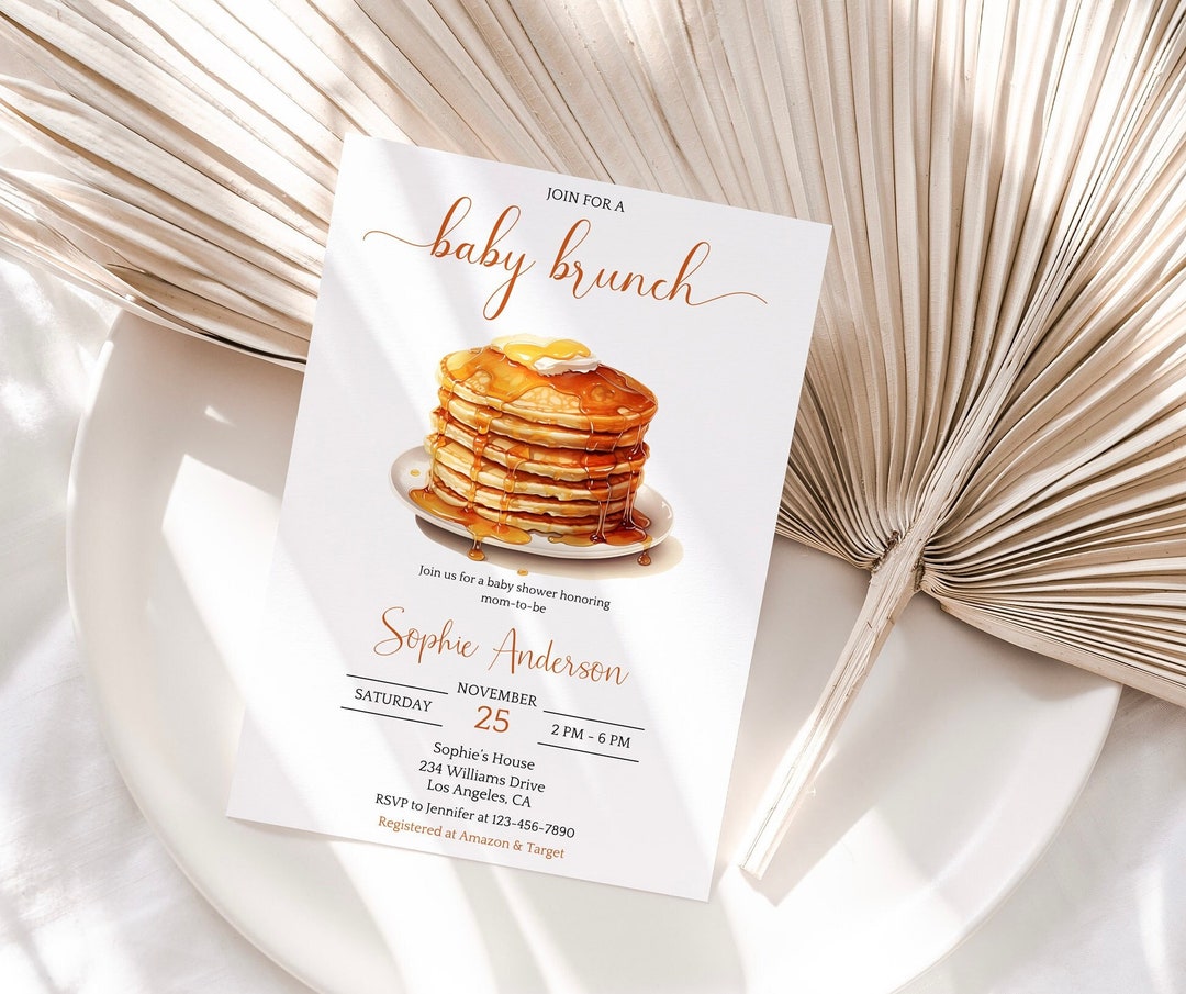 Baby Brunch Baby Shower Invitation,editable Pancake Baby Shower Invite ...