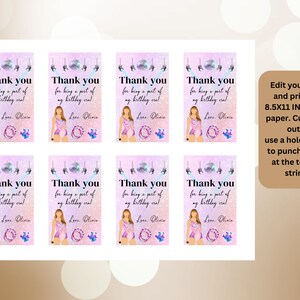 Editable Birthday Era Party Gift Tag, Era Thank You Tags, Eras Birthday ...