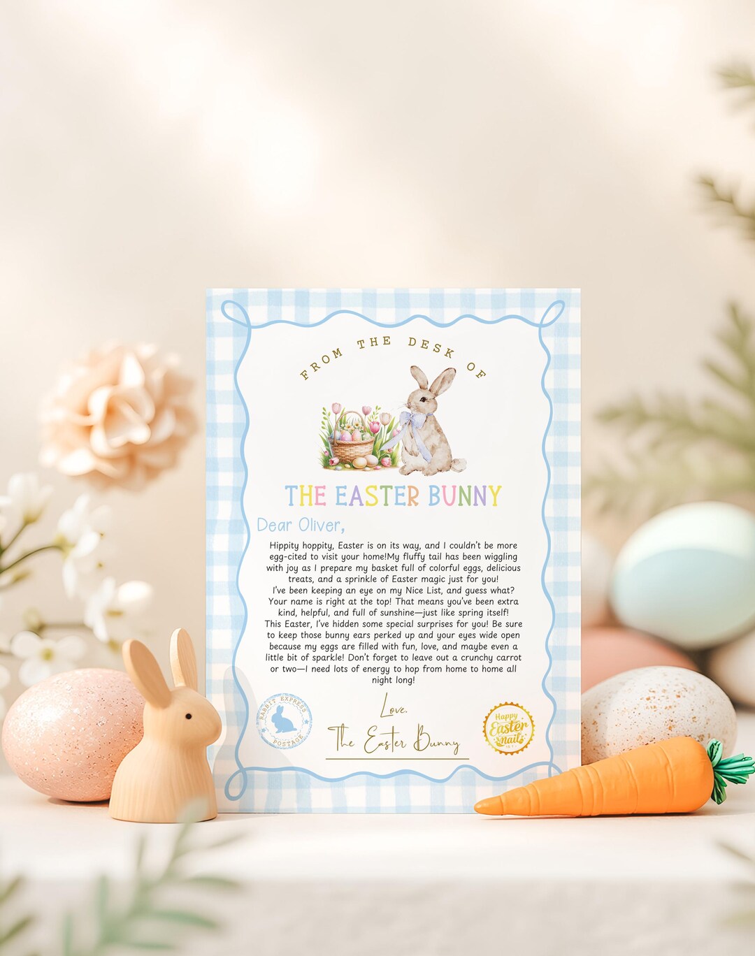 Easter Bunny Letter,editable From the Desk of the Easter Bunny Official Letter,printable Kids ...