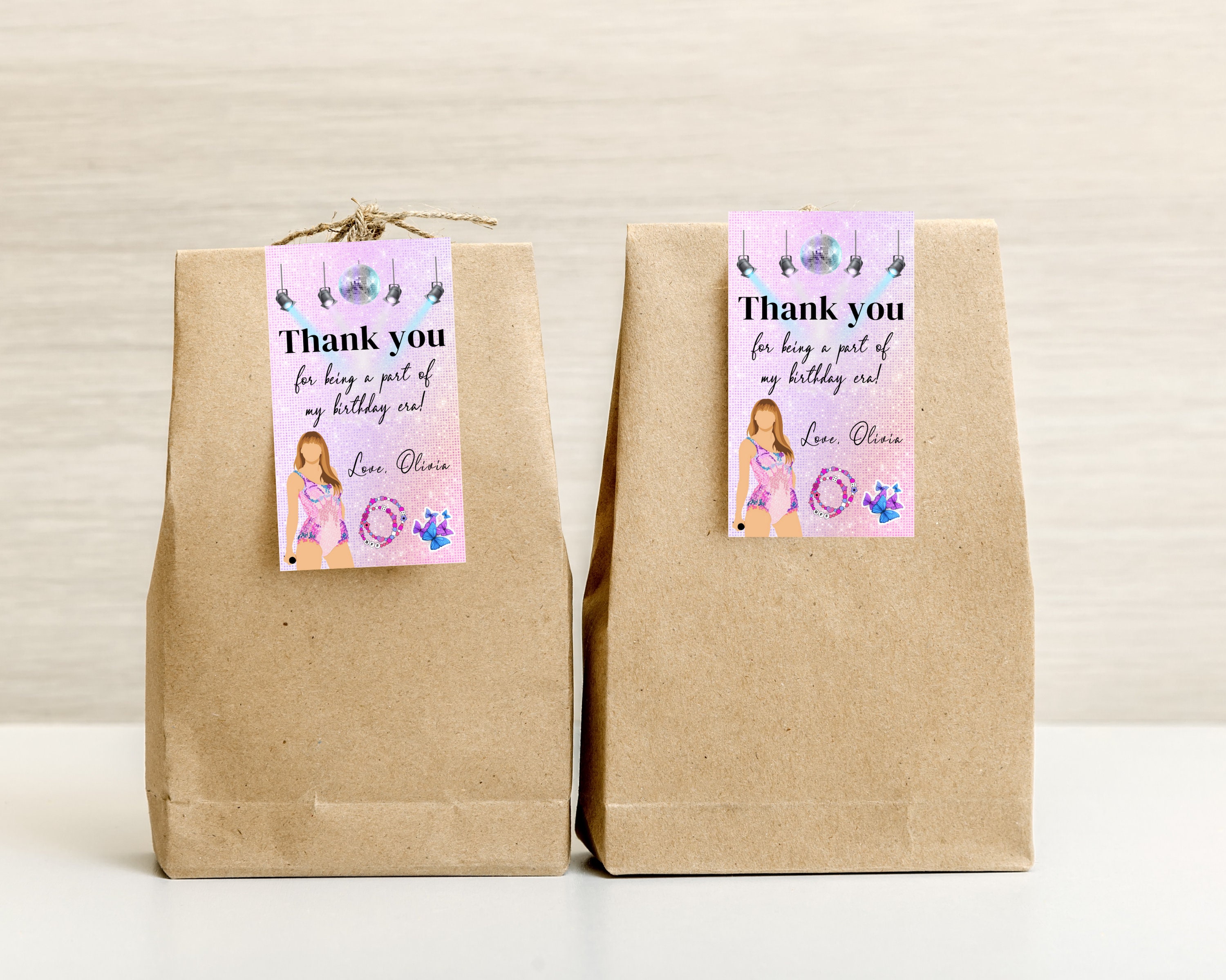Editable Birthday Era Party Gift Tag, Era Thank You Tags, Eras Birthday ...