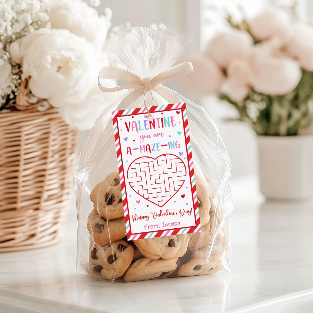 Editable Maze Valentine's Day Gift Tag,valentine You Are A-MAZE-ING ...