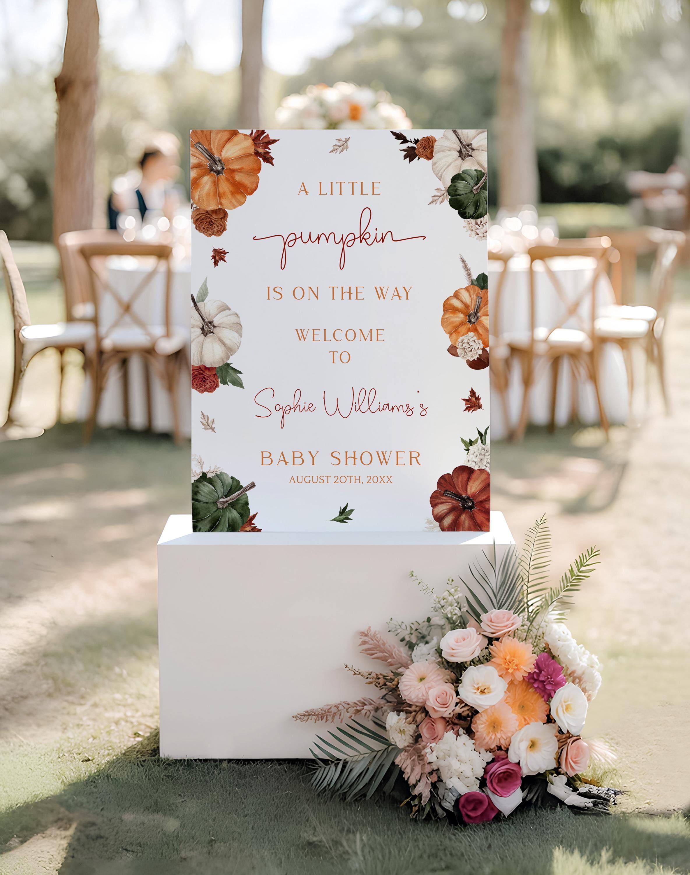 Pumpkin Baby Shower Welcome Sign,little Pumpkin Baby Shower Welcome ...