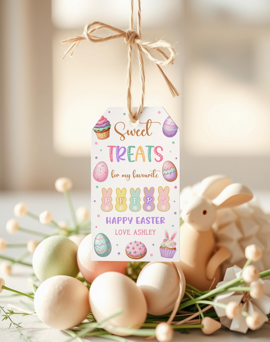Editable Easter Treat Tag: Printable Sweet Treats Gift Tag EDITABLE ...
