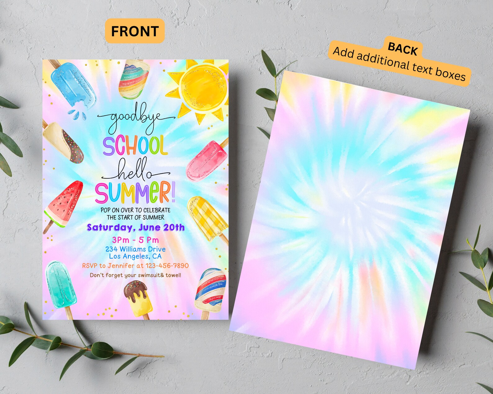 End of School Party Invitation, Schools Out Party Invite, Goodbye ...