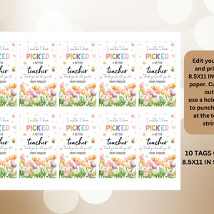 Editable Couldn't Have Picked A Better Teacher Flower Classroom Teacher ...
