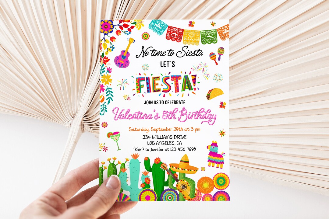 Fiesta Invitation, Mexican Fiesta Theme, Mexican Floral Fiesta Birthday ...