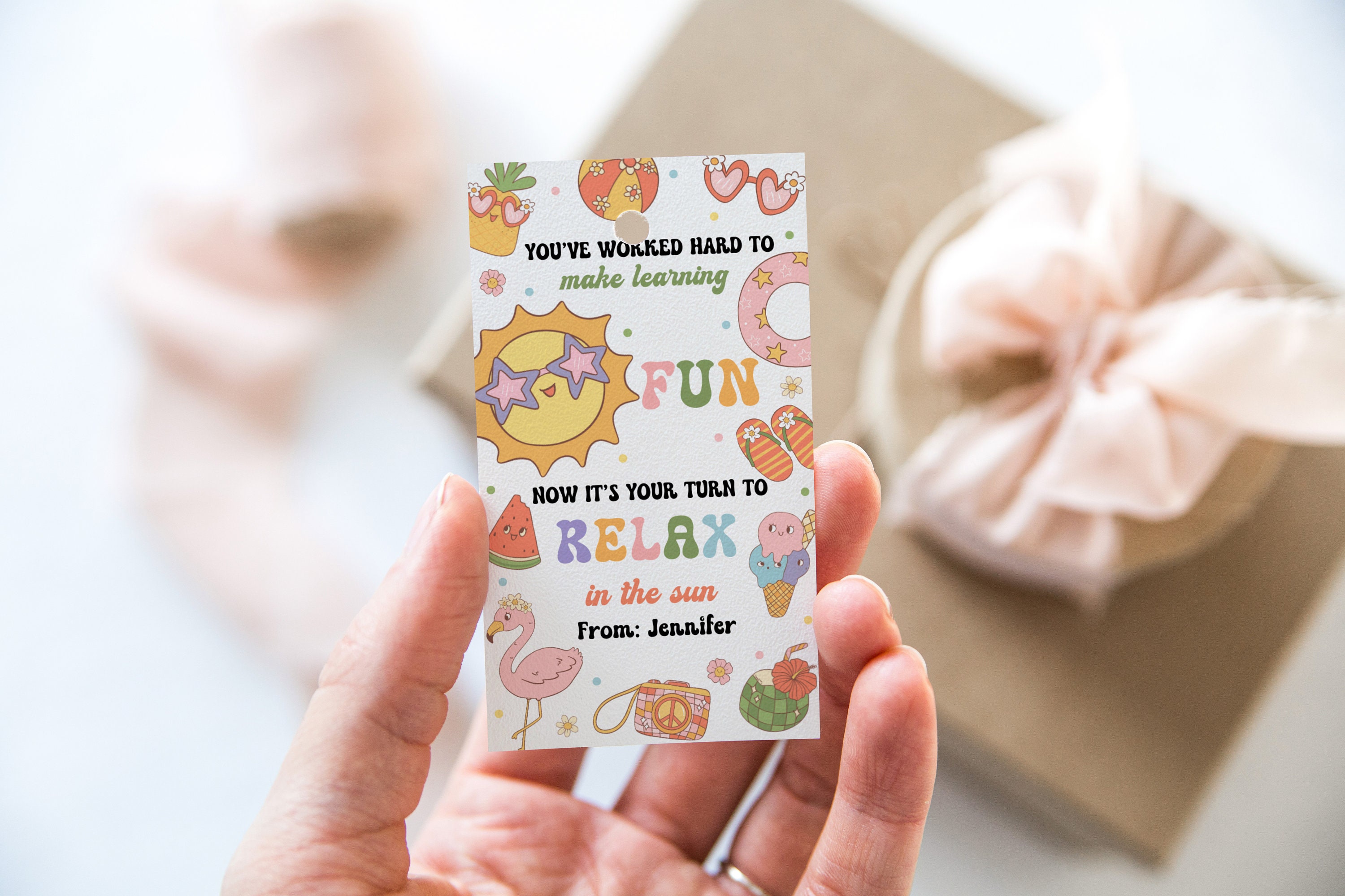 Teacher Appreciation Week Gift Tag, Printable End of School Year Favor ...