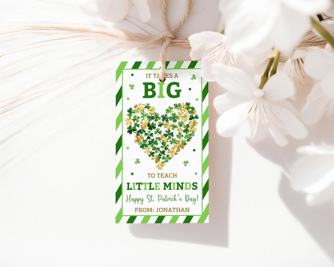 Printable St Patricks Day Teacher Gift Tag,editable Lucky Teacher ...