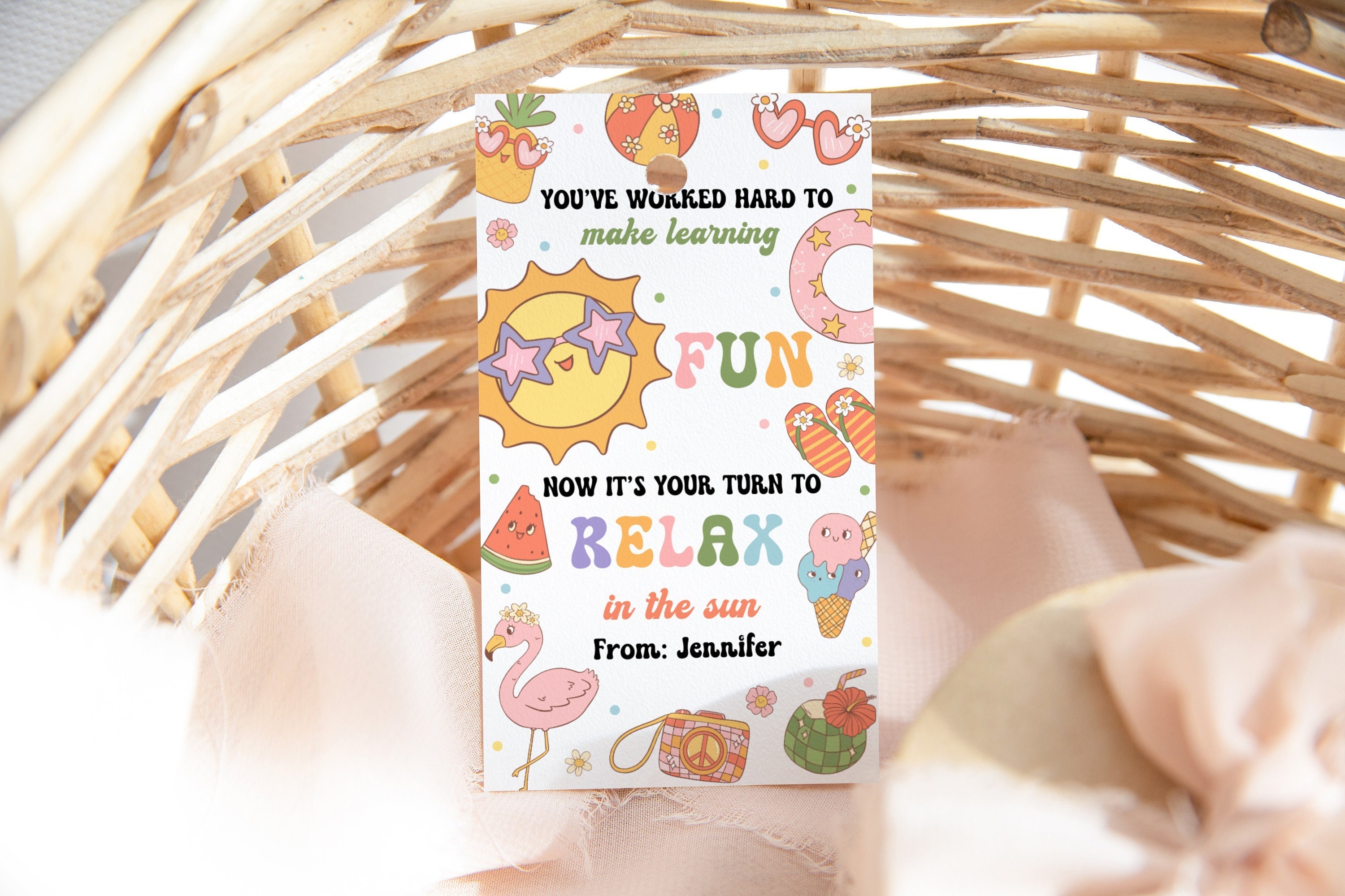 Teacher Appreciation Week Gift Tag, Printable End of School Year Favor ...